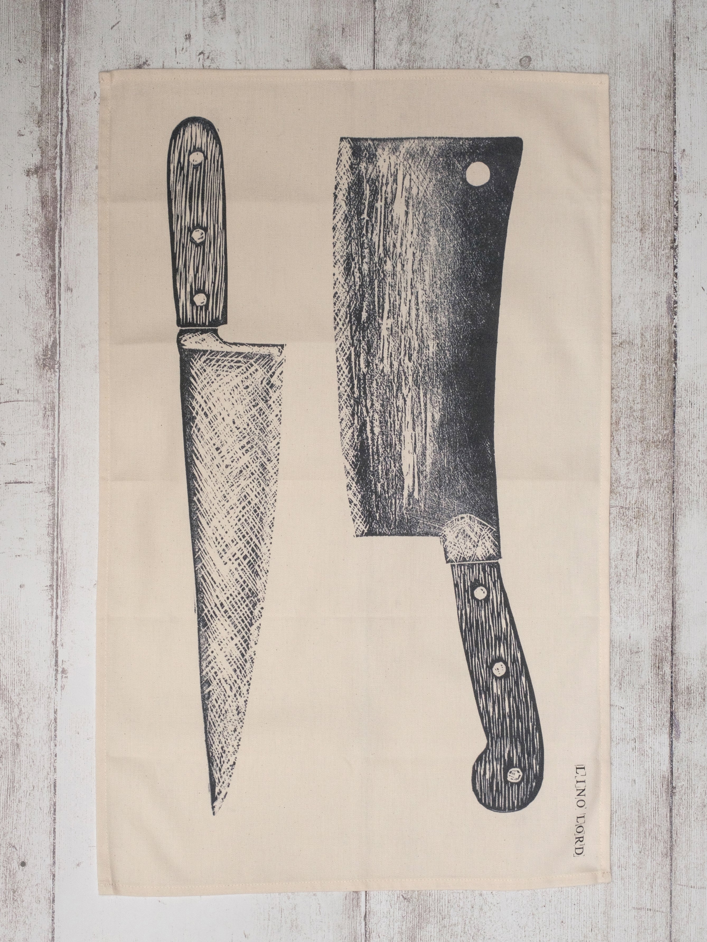 Tea Towel Lino Prints | Cleaver Lino Print | Lino Lord