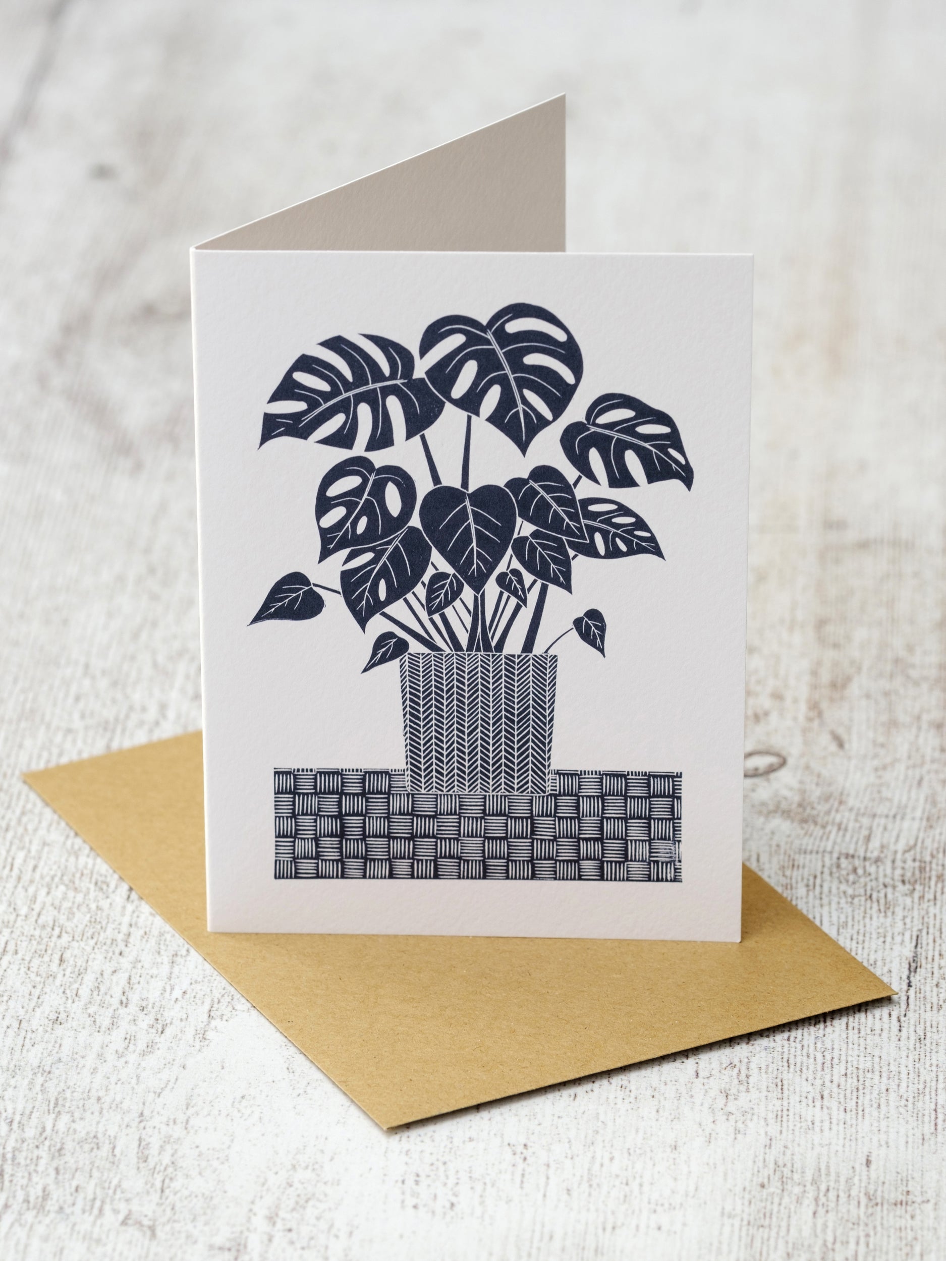 Monstera Houseplant A6 Greeting Card – Lino Lord