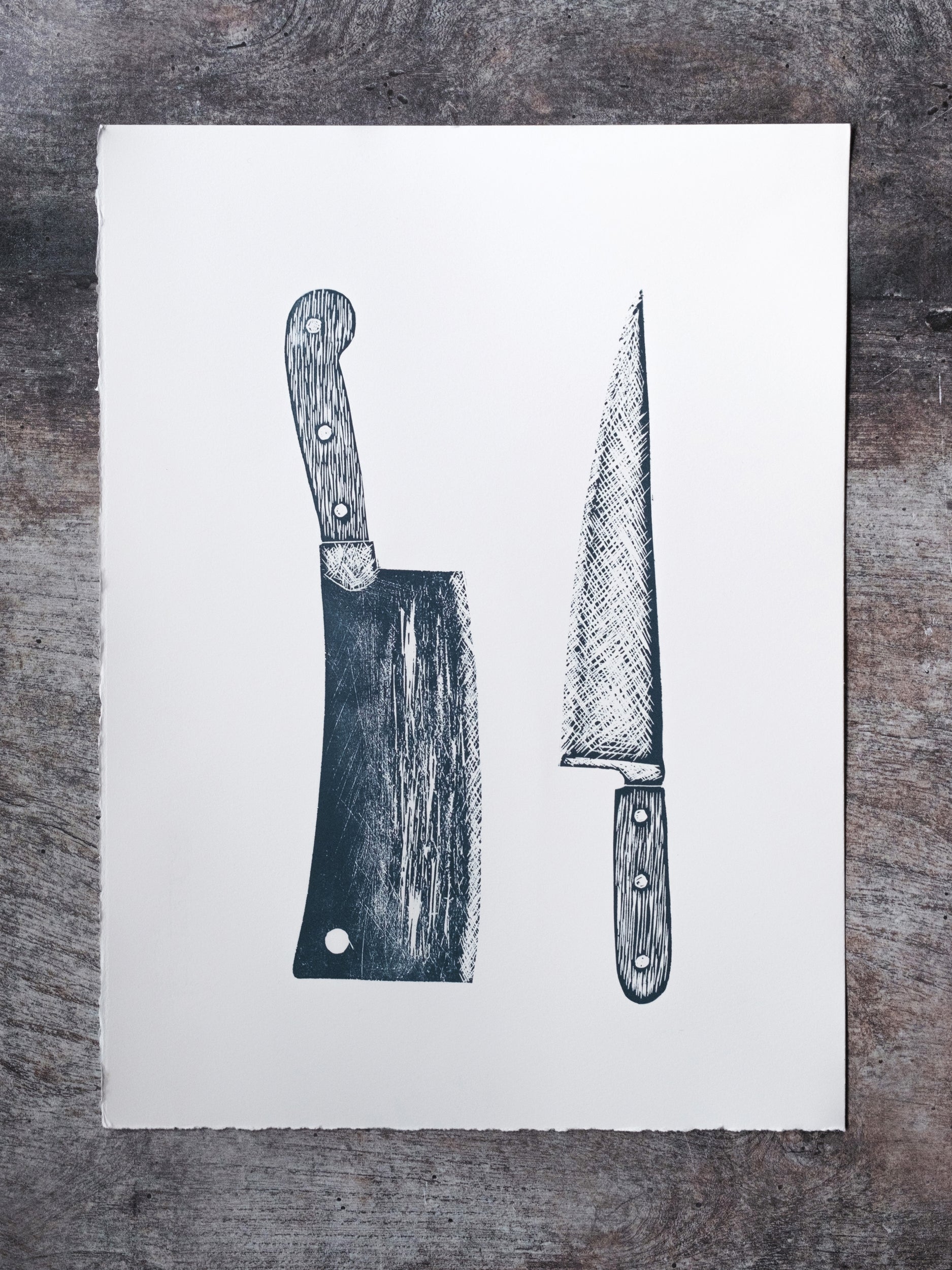 Knife and Cleaver Limited Edition Lino Print – Lino Lord