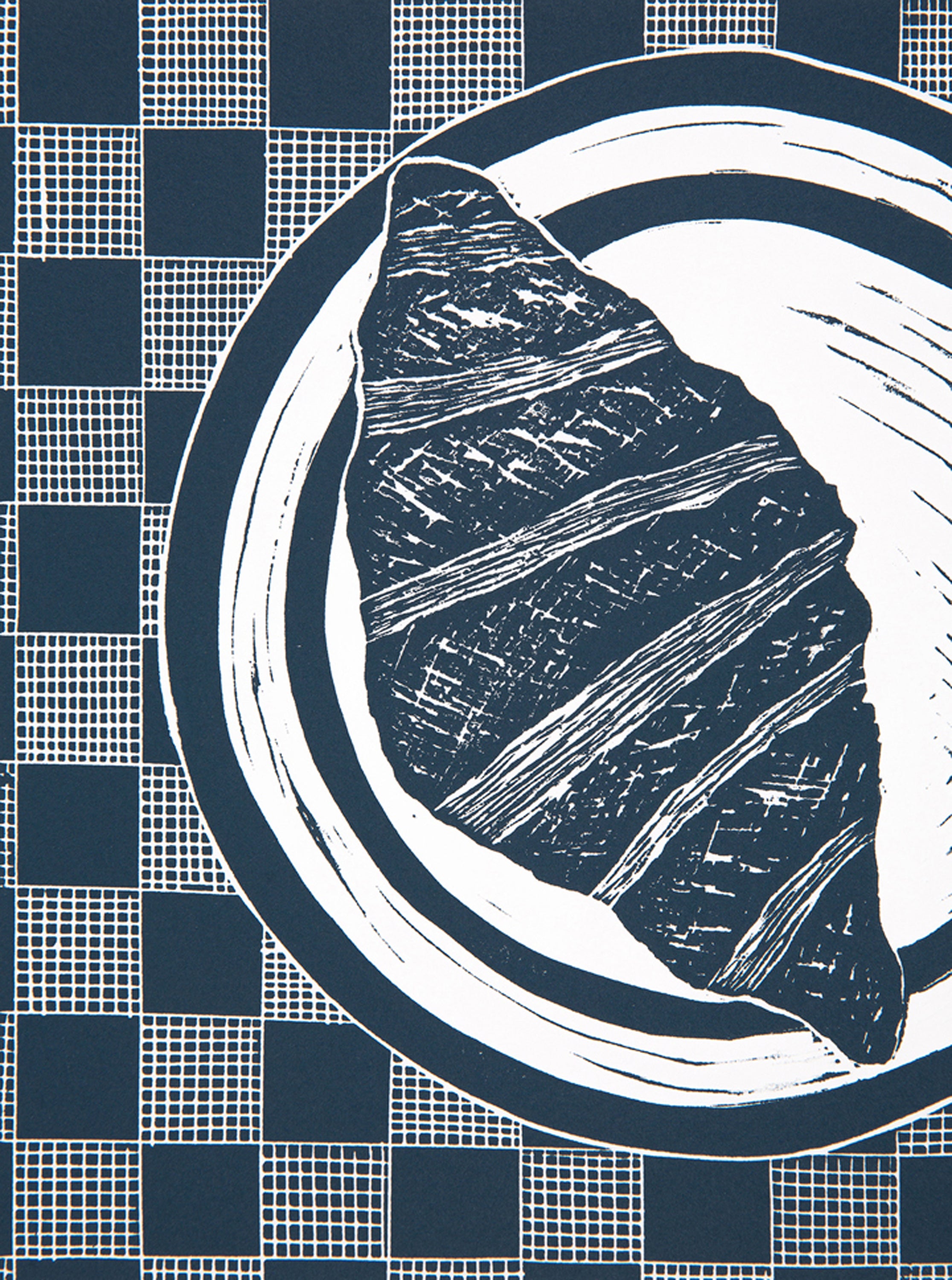 Croissant on a Plate Lino Prints | Lino Lord
