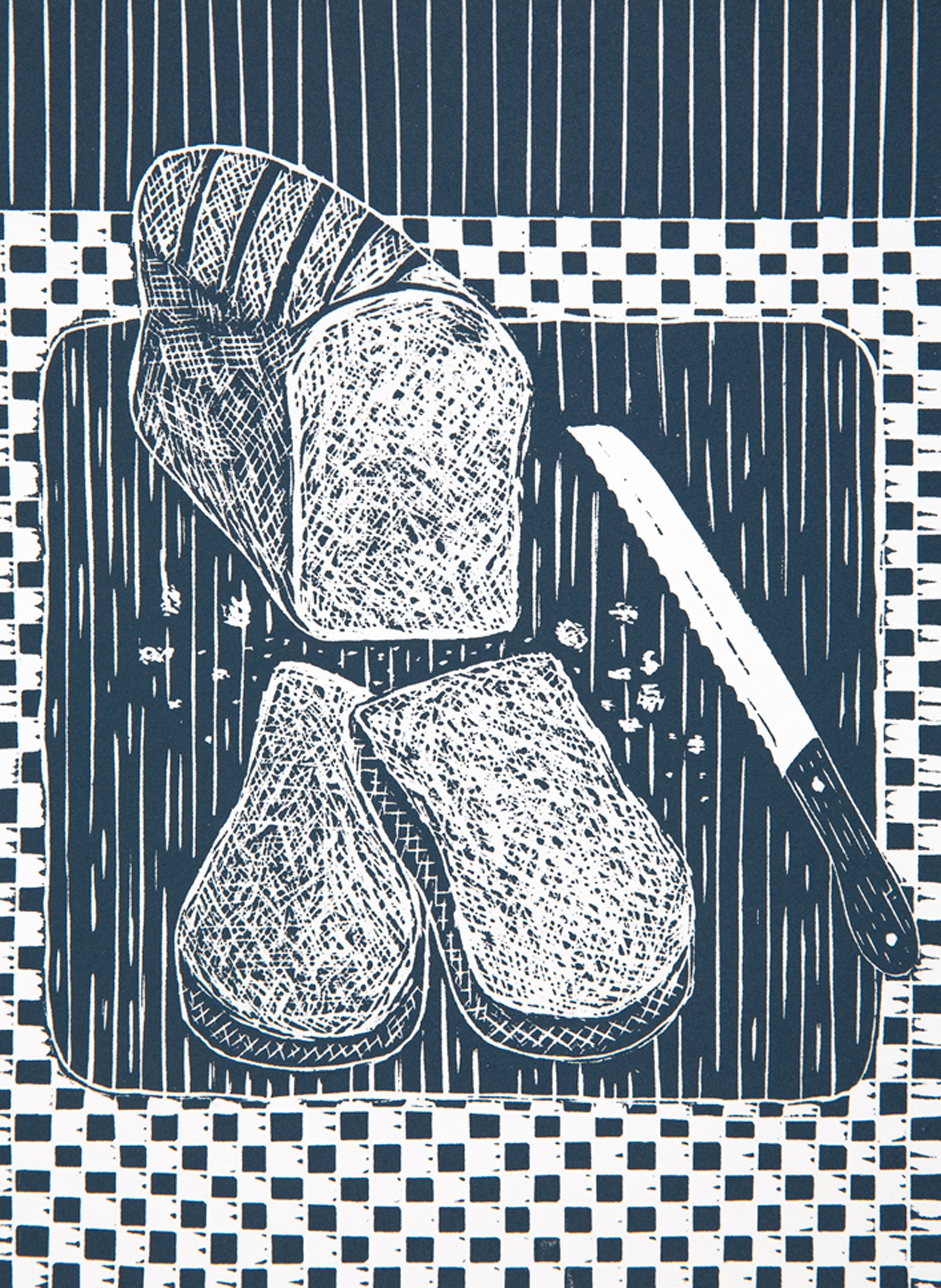 Sliced Bread on Breadboard Lino Print – Lino Lord